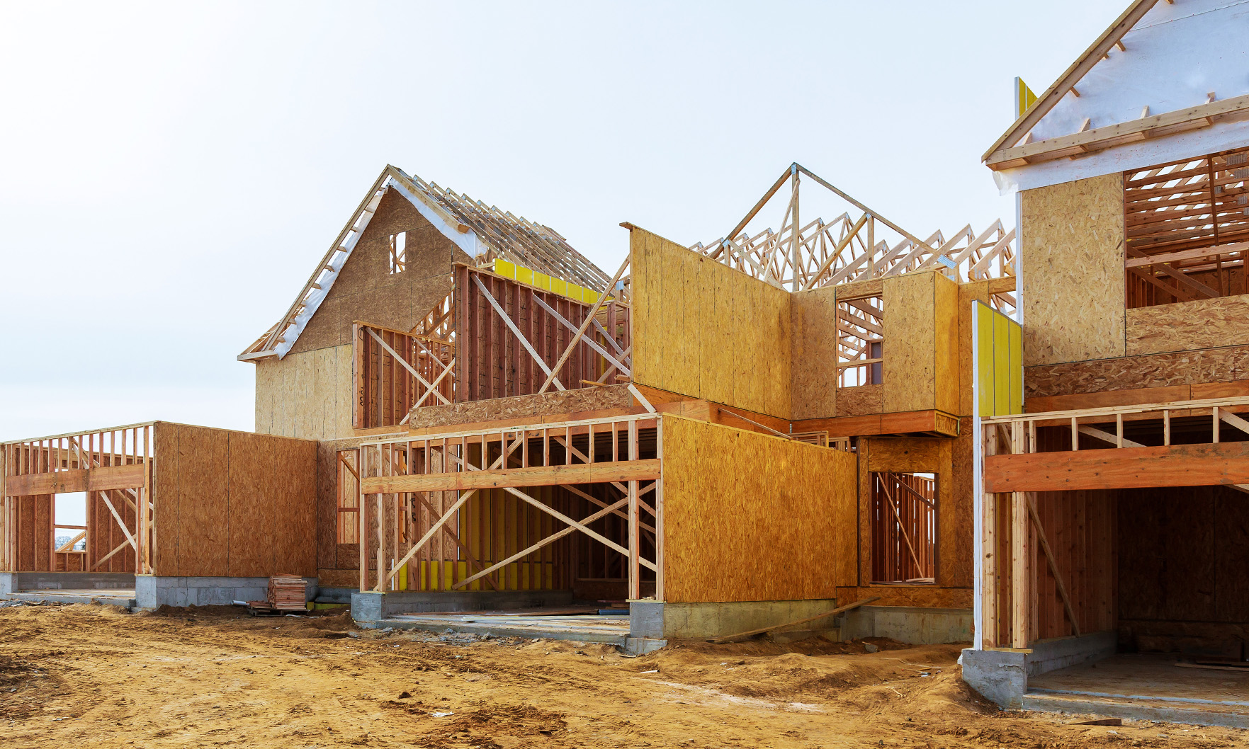 New construction of a house Framed New Construction of a House Building ...